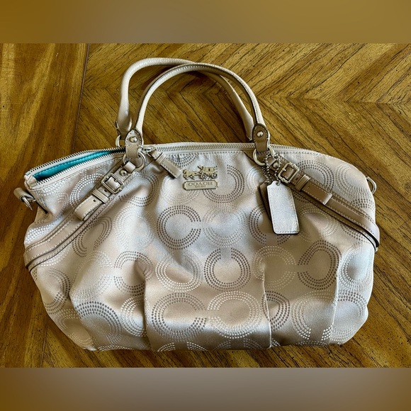 Coach | Bags | Coach Beige Circle Pattern Satchel | Poshmark